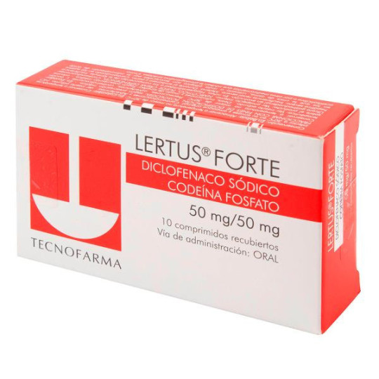 LERTUS FORTE 50 MG 10 COMPRIMIDOS DICLOFENACO -CODEINA