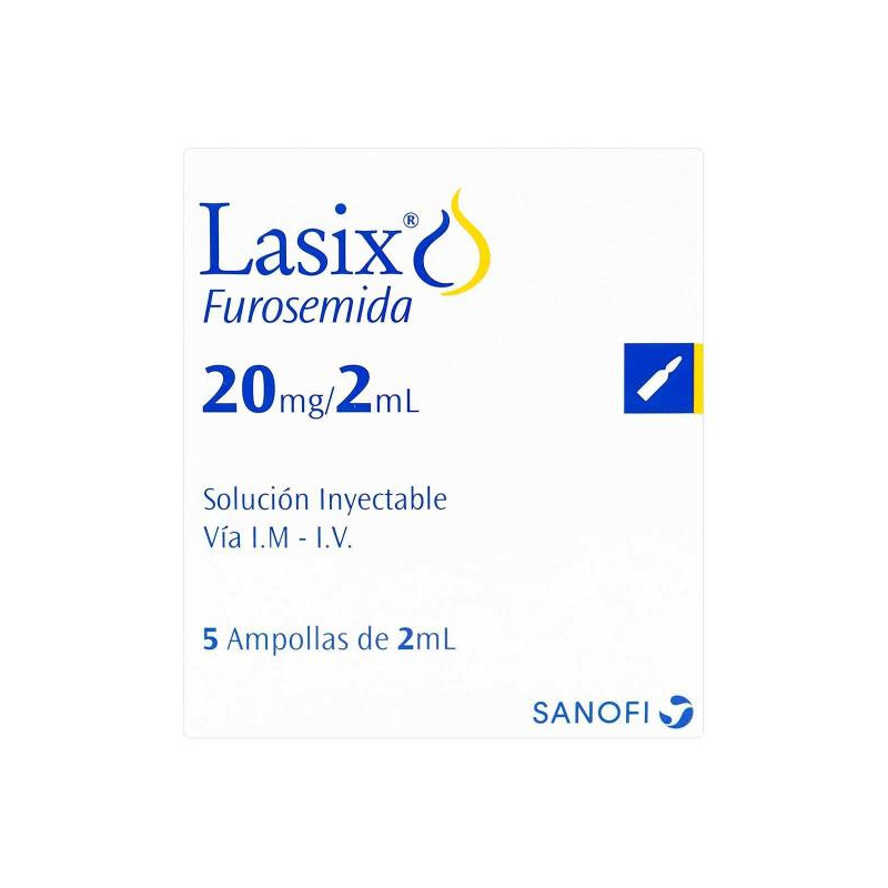 LASIX 20 MG 5 AMPOLLAS FUROSEMIDA