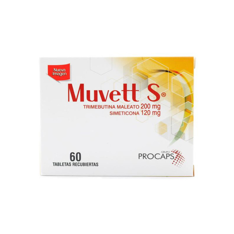 MUVETT S 200/120 MG 60 TABLETAS TRIMEBUTINA-SIMETICONA
