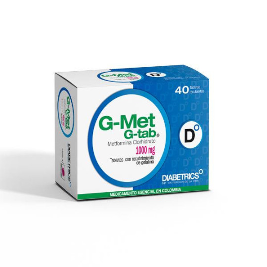 G-MET TABS 1000 MG 40 TABLETAS METFORMINA