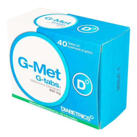 G-MET TABS 850 MG 40 TABLETAS METFORMINA