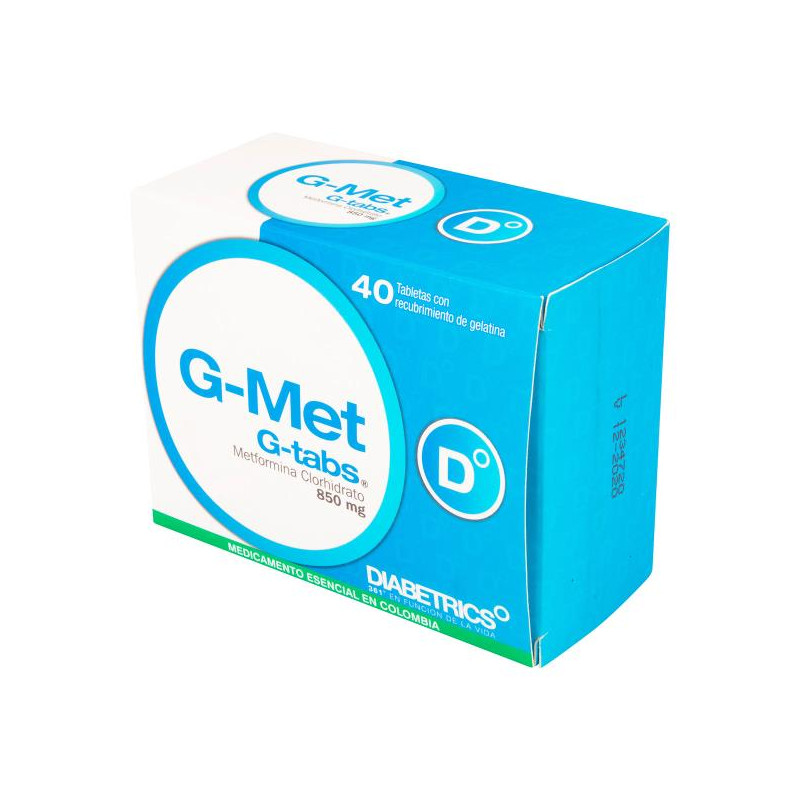G-MET TABS 850 MG 40 TABLETAS METFORMINA